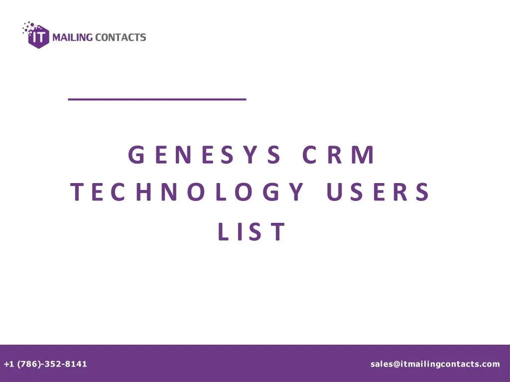 PPT - Genesys CRM Technology Users List PowerPoint Presentation, free ...