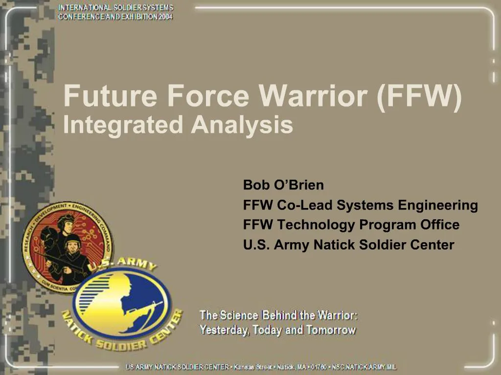 PPT - Future Force Warrior FFW Integrated Analysis PowerPoint ...