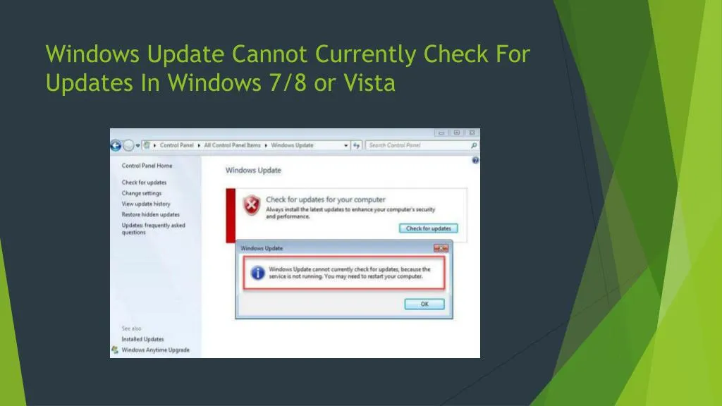 PPT - Fix: Cannot Run Windows Update on a Windows 7 PowerPoint ...