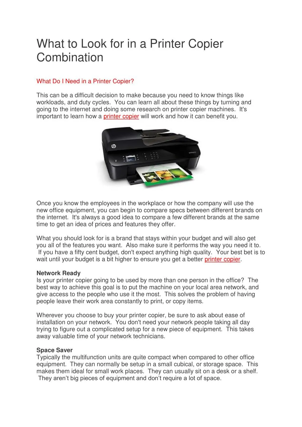 PPT - What to Look for in a Printer Copier Combination PowerPoint ...