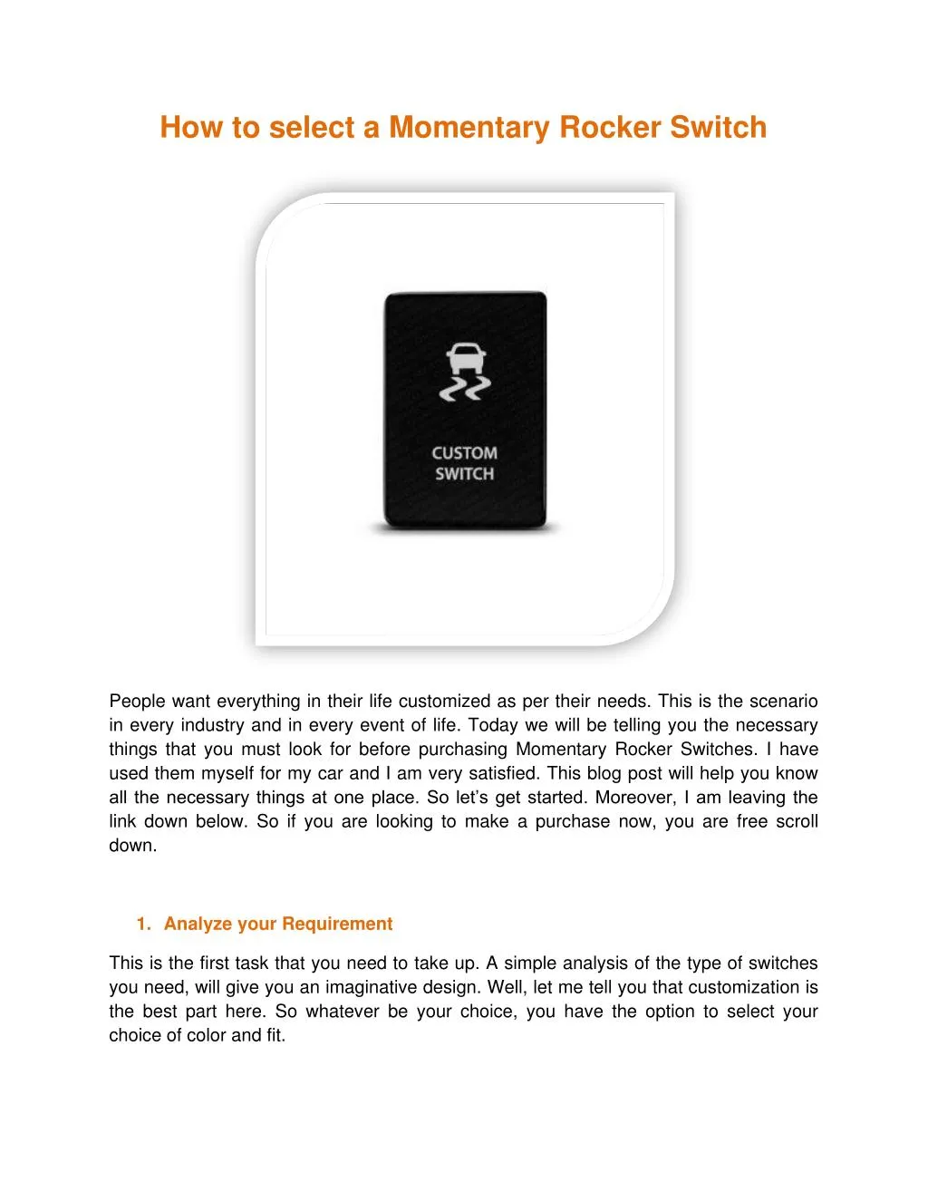 PPT - 5 points on how to select a momentary rocker switch PowerPoint ...
