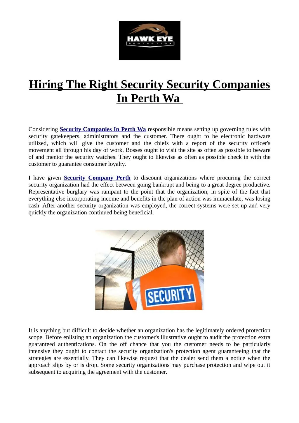 PPT - Hiring The Right Security Security Companies In Perth Wa ...