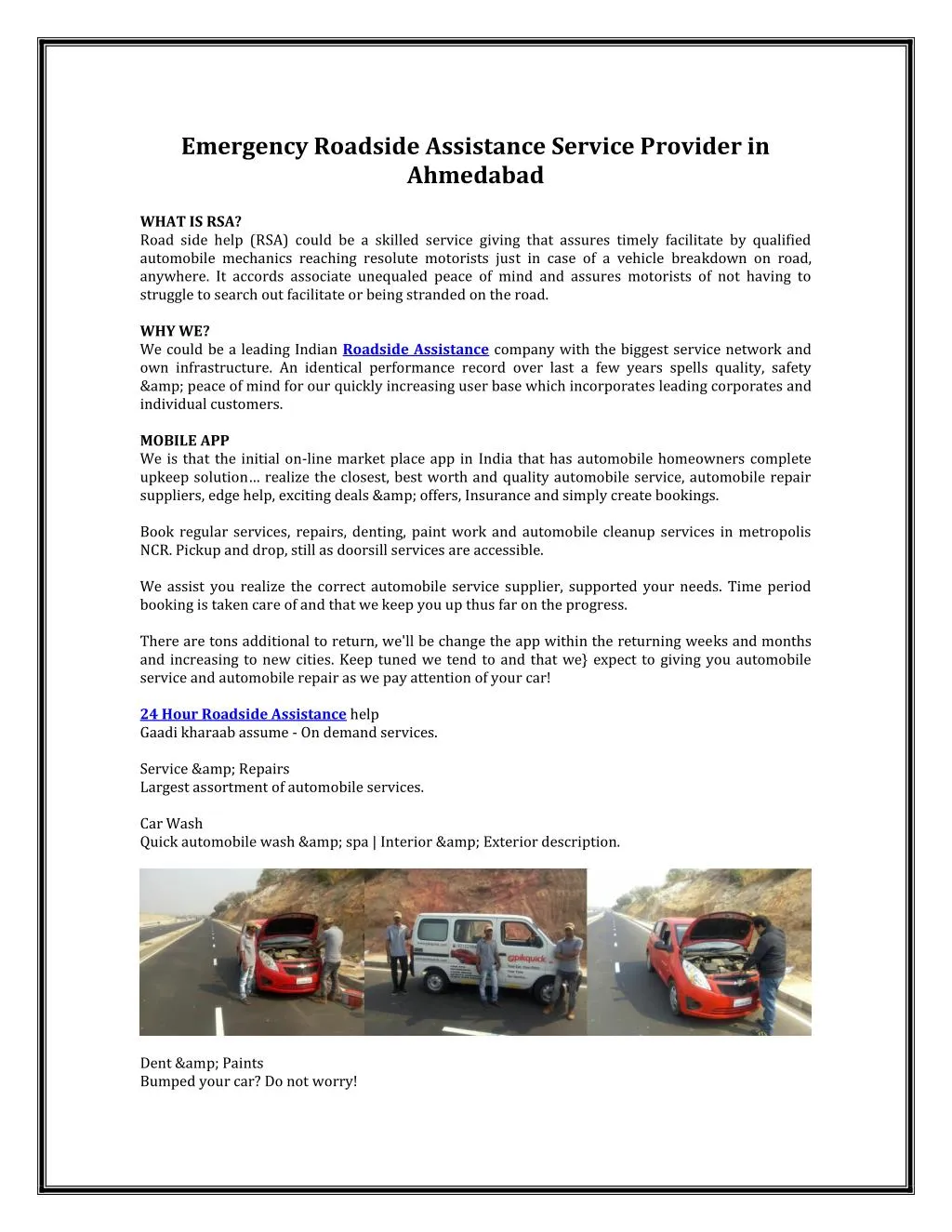 PPT - Emergency Roadside Assistance Service Provider in Ahmedabad ...