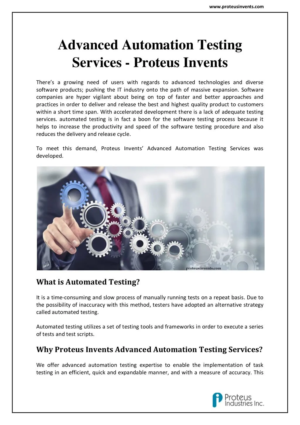 PPT - Advanced Automation Testing Services - Proteus Invents PowerPoint ...