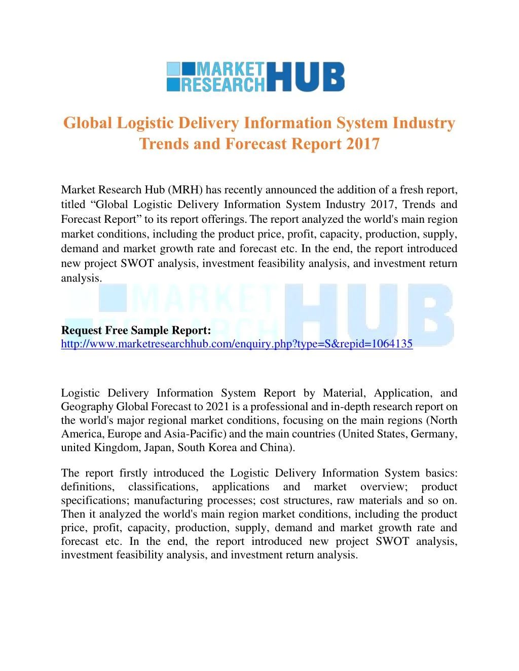 PPT - Global Logistic Delivery Information System Industry Trends and ...