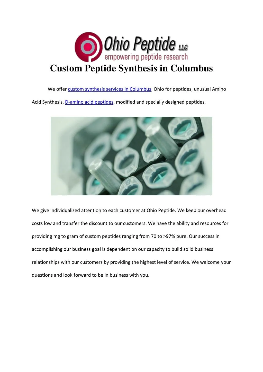 PPT - Custom Peptide Synthesis in Columbus PowerPoint Presentation ...