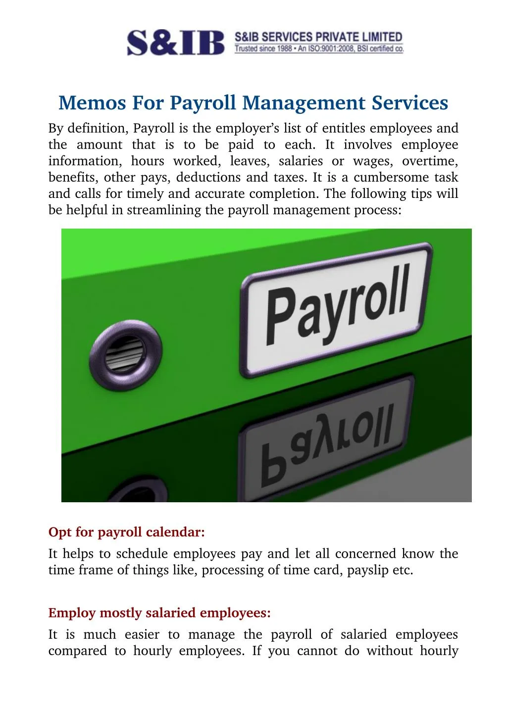 PPT - Memos for Payroll Management Services PowerPoint Presentation ...
