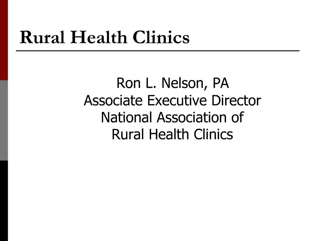 PPT - Rural Health Clinics PowerPoint Presentation, free download - ID ...