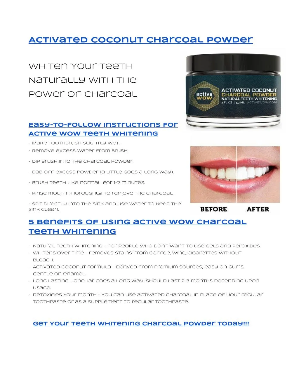 PPT - Activated Coconut Charcoal Powder PowerPoint Presentation, free ...