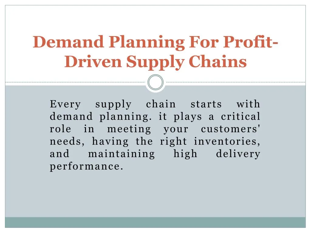 PPT - Adexa’s applications from demand planning to supply chain ...