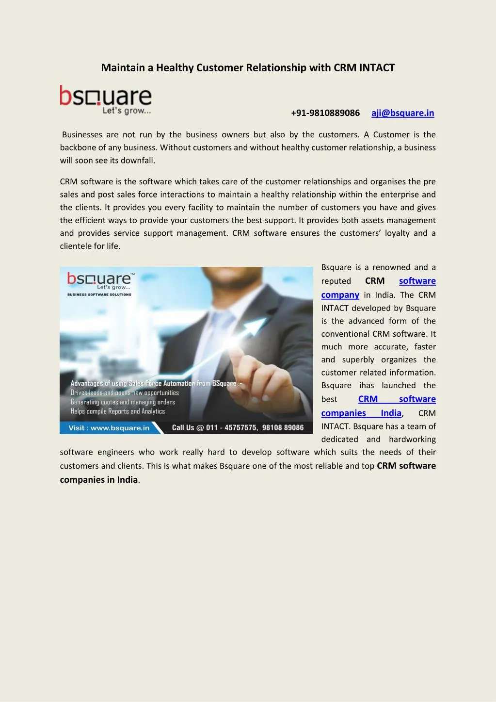 PPT - Maintain a Healthy Customer Relationship with CRM INTACT ...