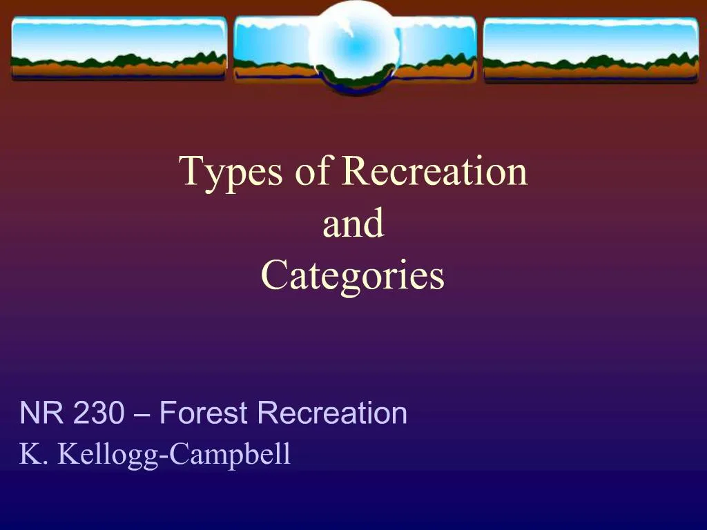 PPT - Types of Recreation and Categories PowerPoint Presentation, free ...