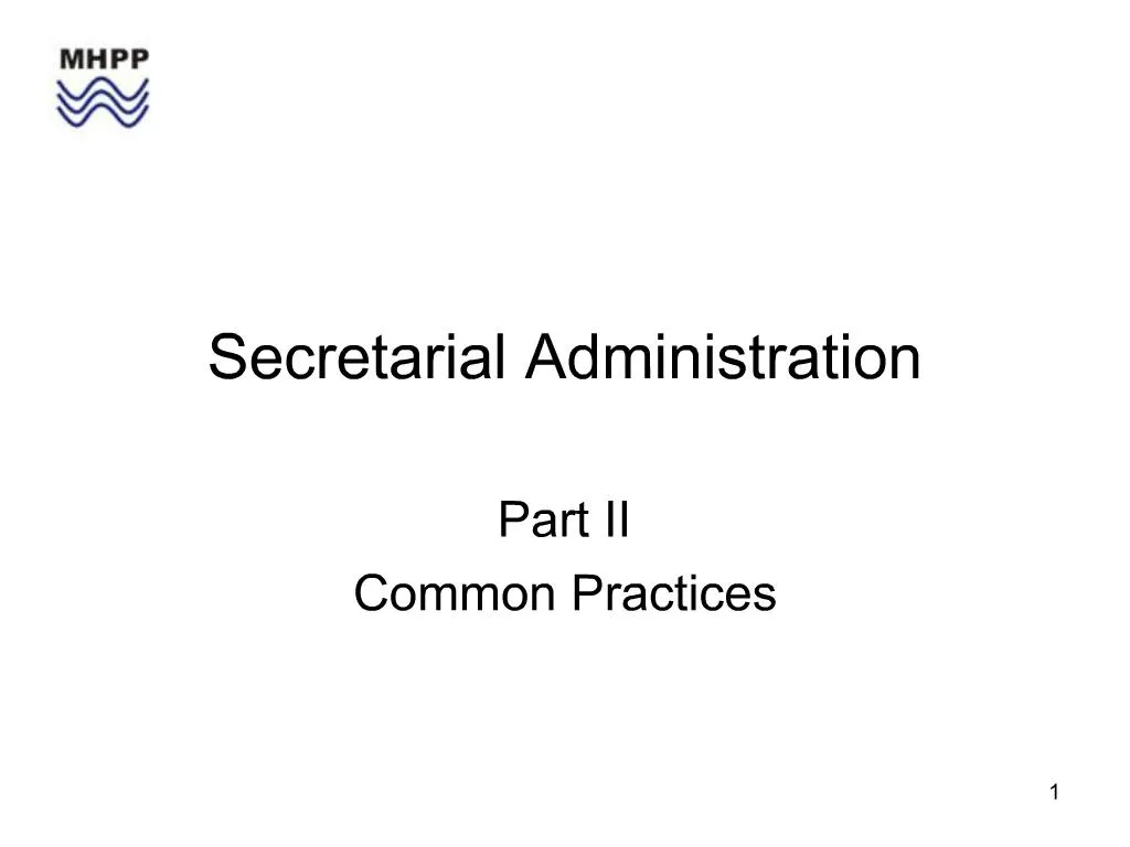 PPT - Secretarial Administration PowerPoint Presentation, free download ...