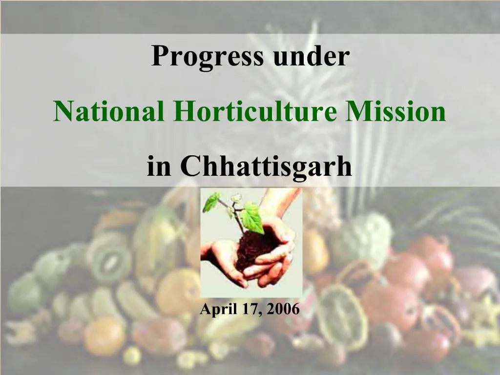 PPT - Progress under National Horticulture Mission in Chhattisgarh ...