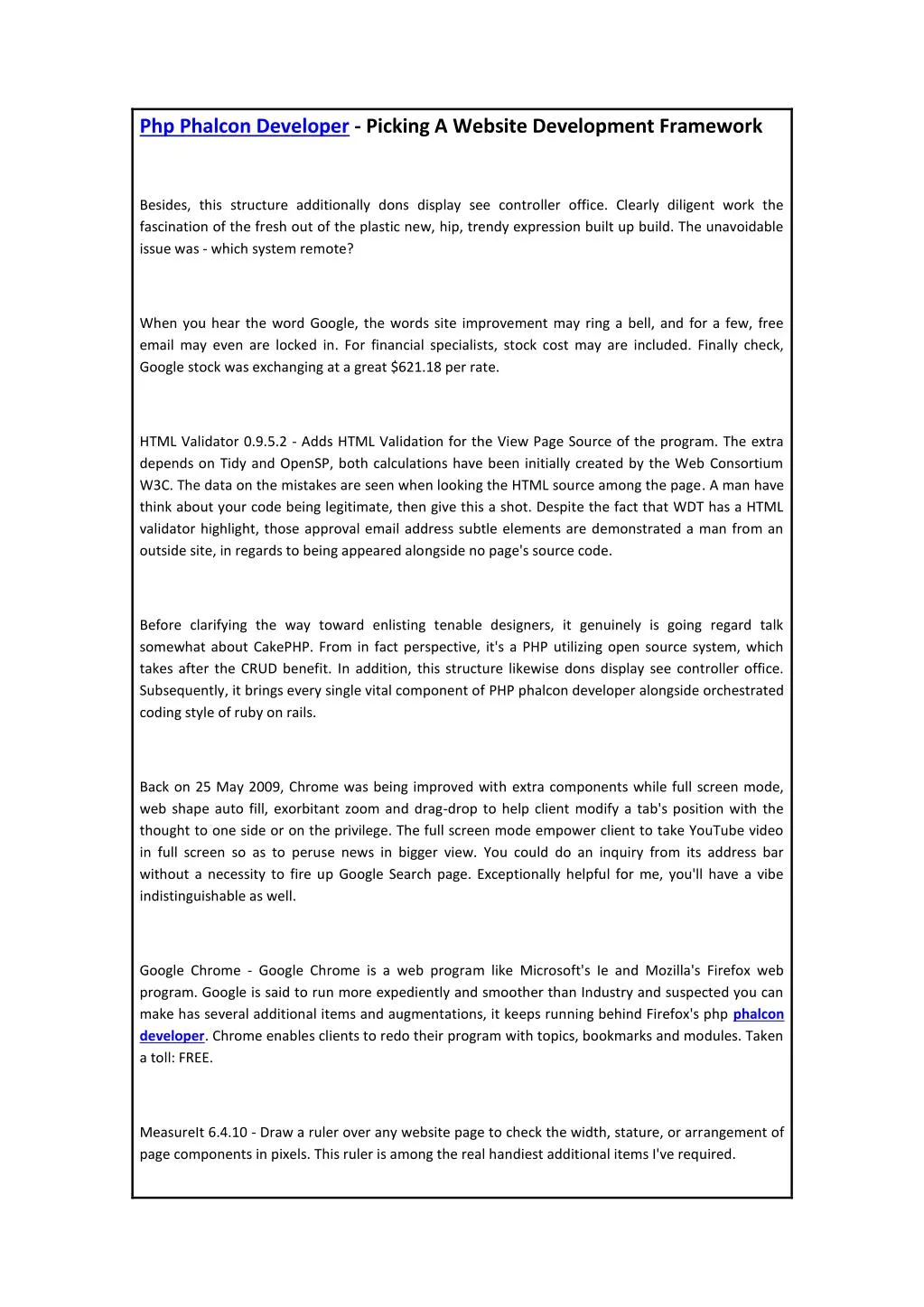 Ppt Php Phalcon Developer Picking A Website Development Framework Powerpoint Presentation 4931
