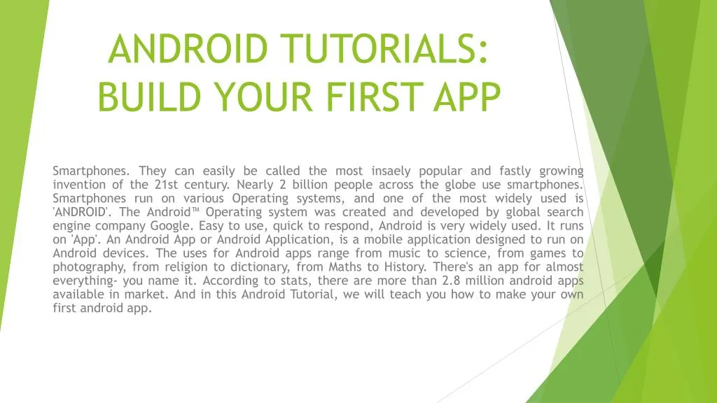PPT - Android Tutorials PowerPoint Presentation, free download - ID:7581413