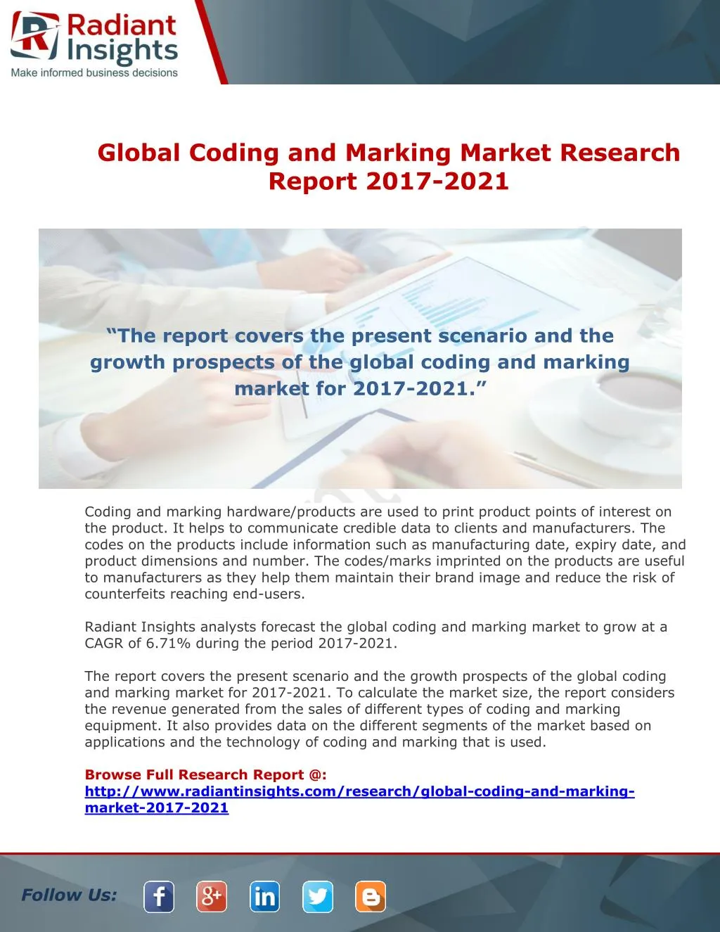 PPT - Global Coding and Marking Market Research Report 2017-2021 ...
