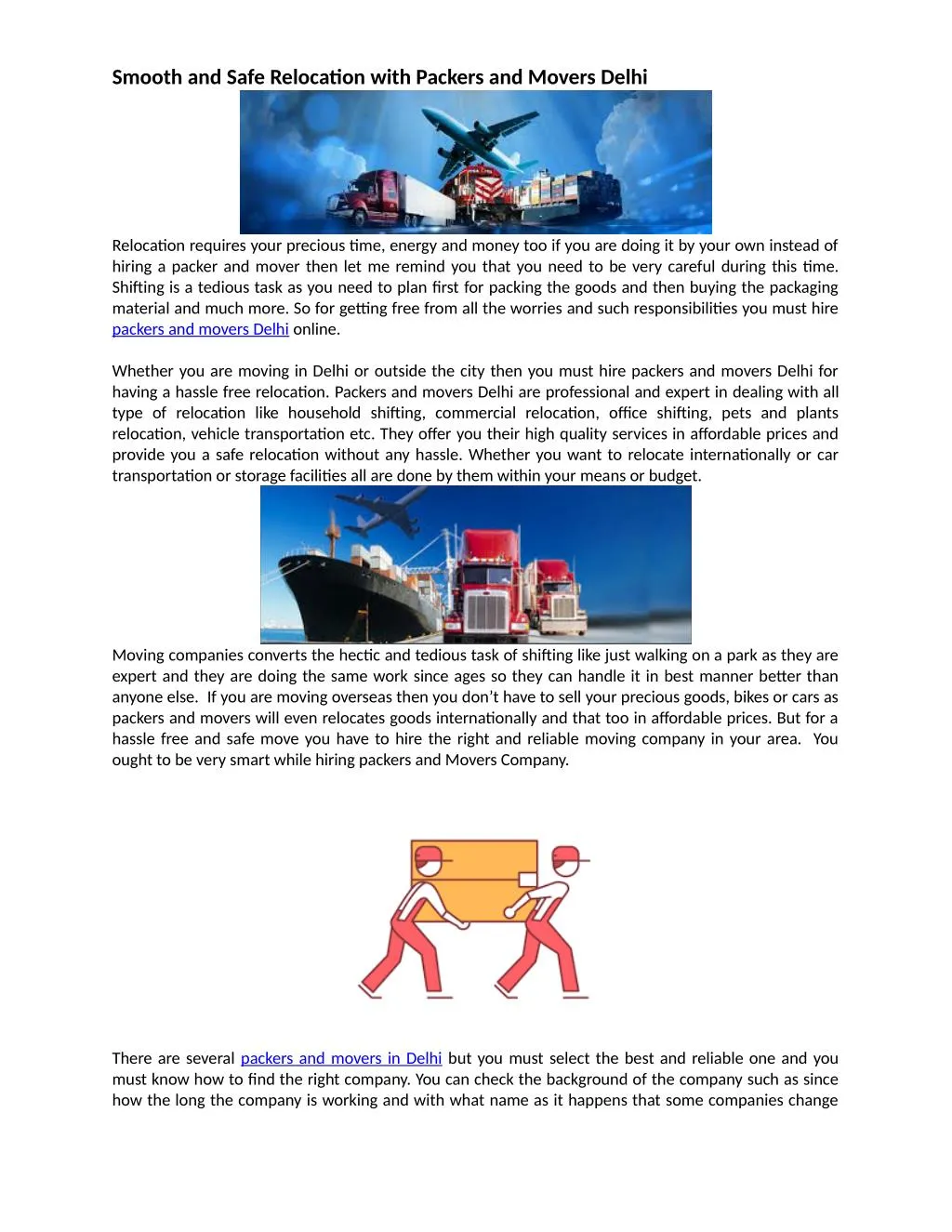 PPT - Smooth and Safe Relocation with Packers and Movers Delhi ...