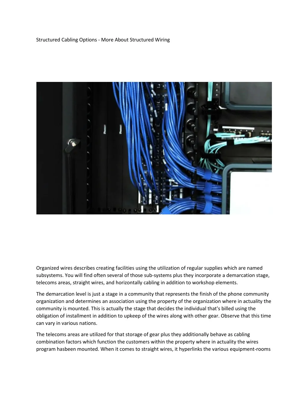 Ppt Structured Cabling Options More About Structured Wiring Powerpoint Presentation Id 7586731