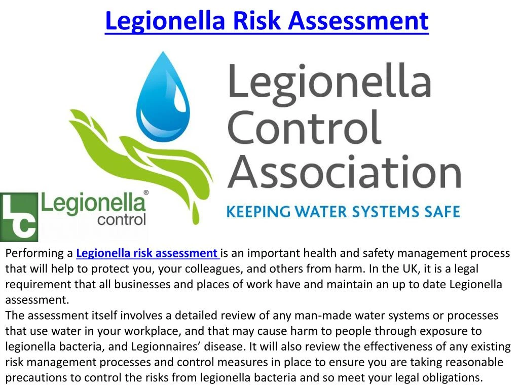 PPT - Legionella Risk Assessment, Training & Legionella Testing ...