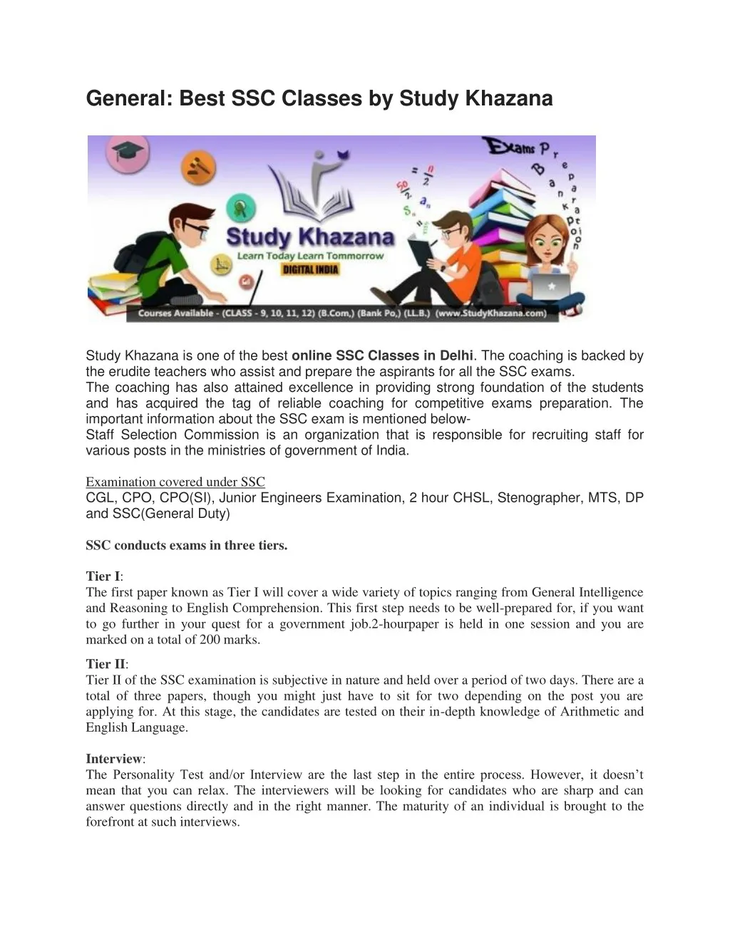 PPT - Best SSC Classes by Study Khazana PowerPoint Presentation, free ...