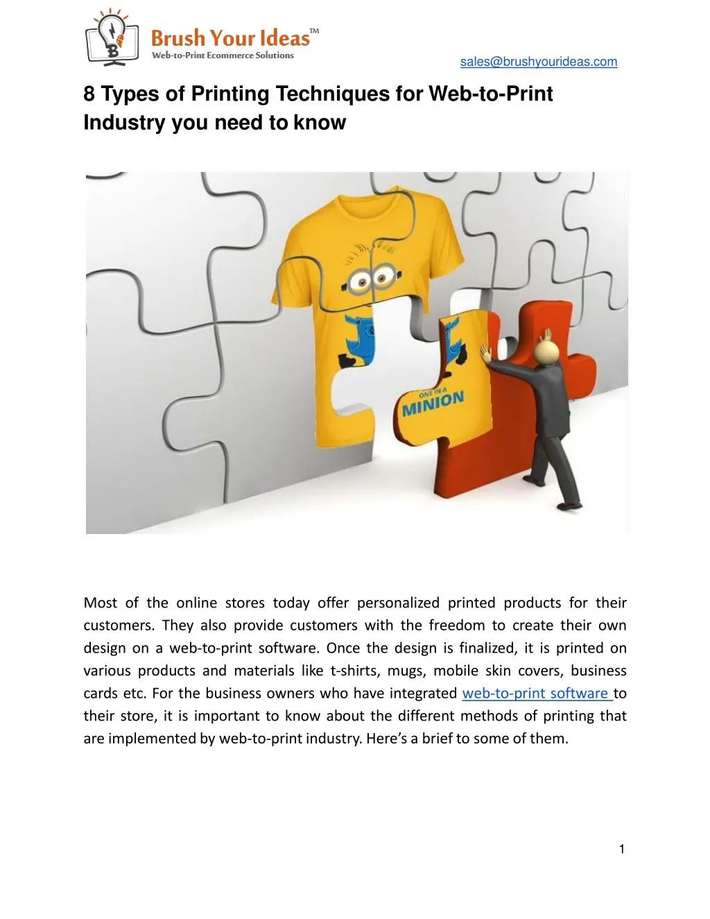 PPT - Types of Printing Techniques for Web-to-Print Industry you need ...