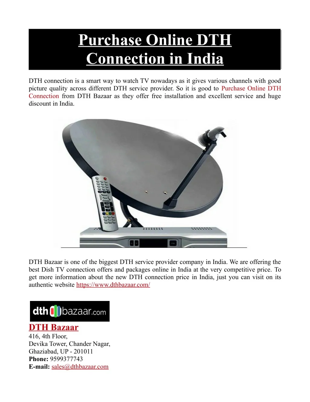 PPT - Purchase Online DTH Connection in India PowerPoint Presentation ...