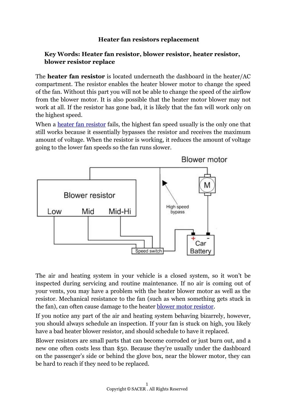 PPT - Heater fan resistors replacement PowerPoint Presentation, free ...