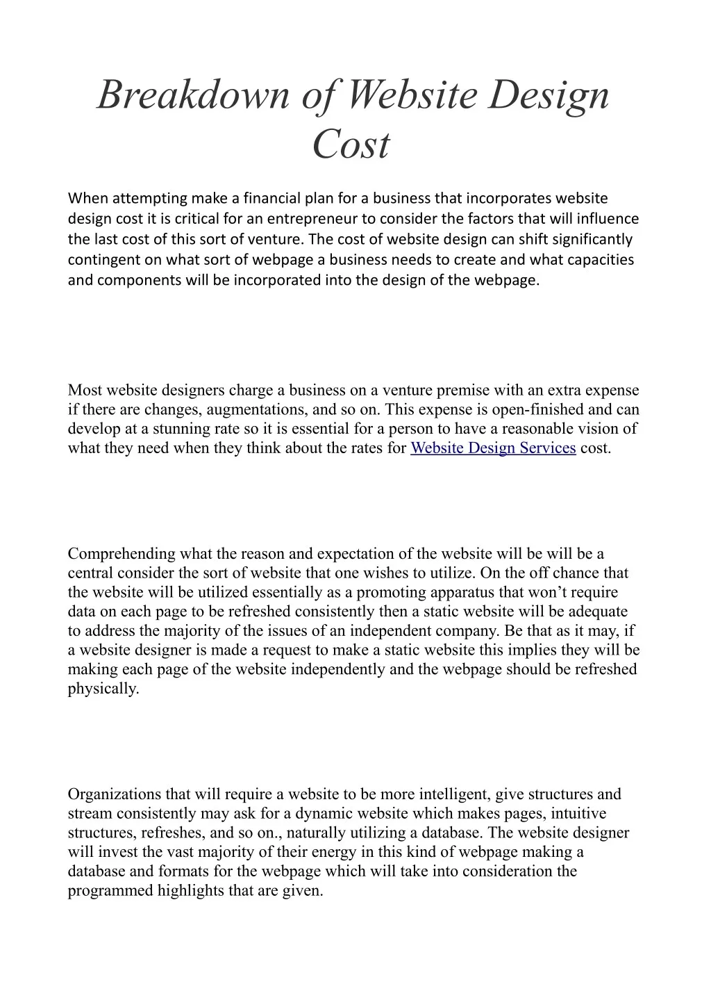 PPT - Breakdown of Website Design Cost PowerPoint Presentation, free ...