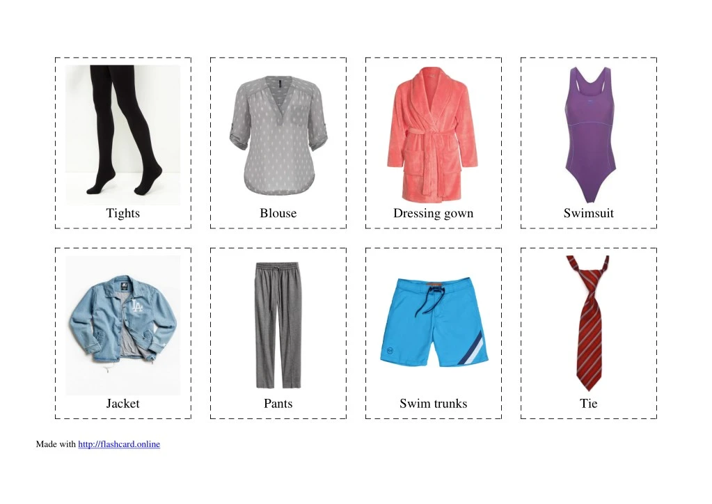 PPT - 40 Flashcards of Clothes - Free Printable PowerPoint Presentation ...