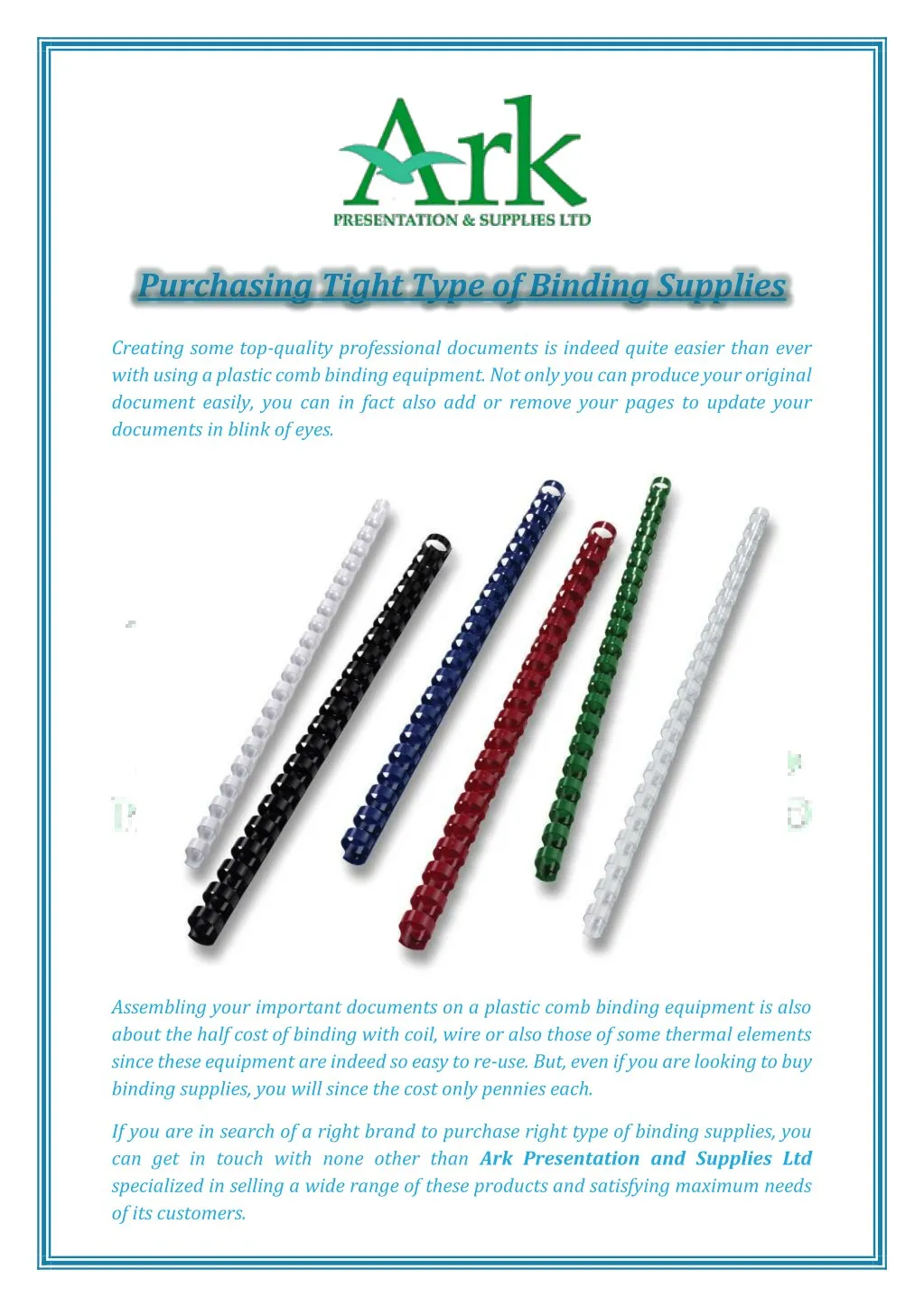 PPT - Purchasing Tight Type of Binding Supplies PowerPoint Presentation ...
