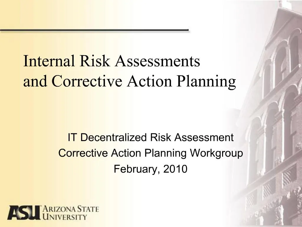 PPT - Internal Risk Assessments and Corrective Action Planning ...