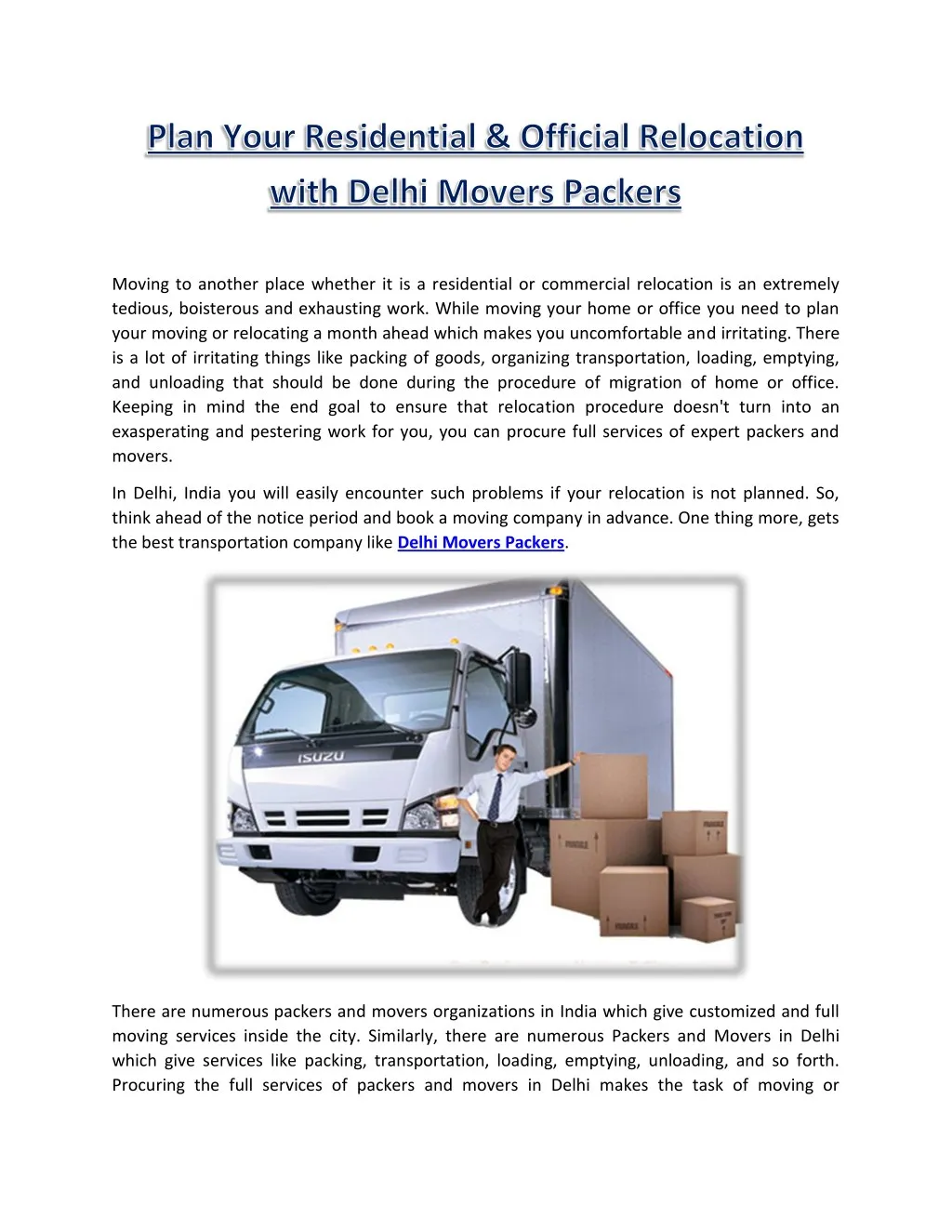 PPT - Plan Your Residential & Official Relocation with Delhi Movers ...