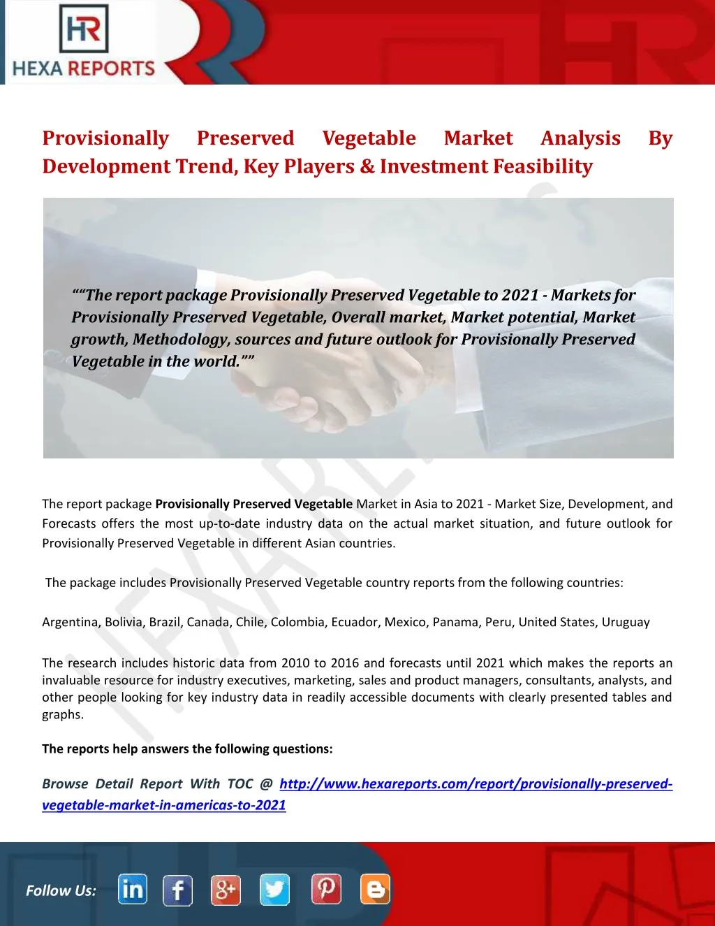 PPT - Provisionally preserved vegetable market analysis by development ...