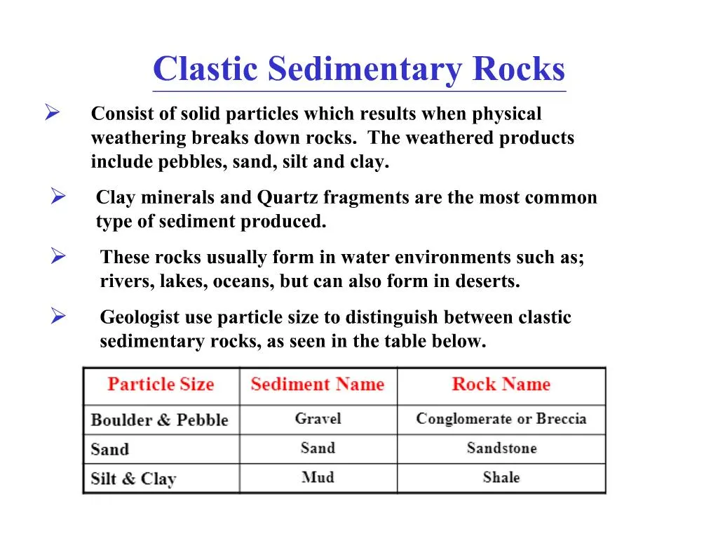PPT - Clastic Sedimentary Rocks PowerPoint Presentation, free download ...