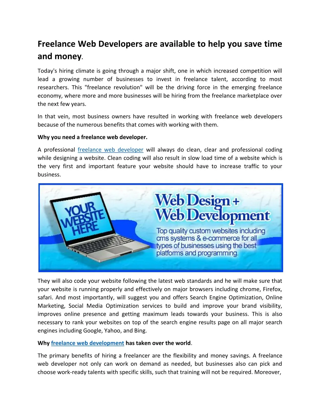 PPT - Freelance Web Developers are available to help you save time and ...