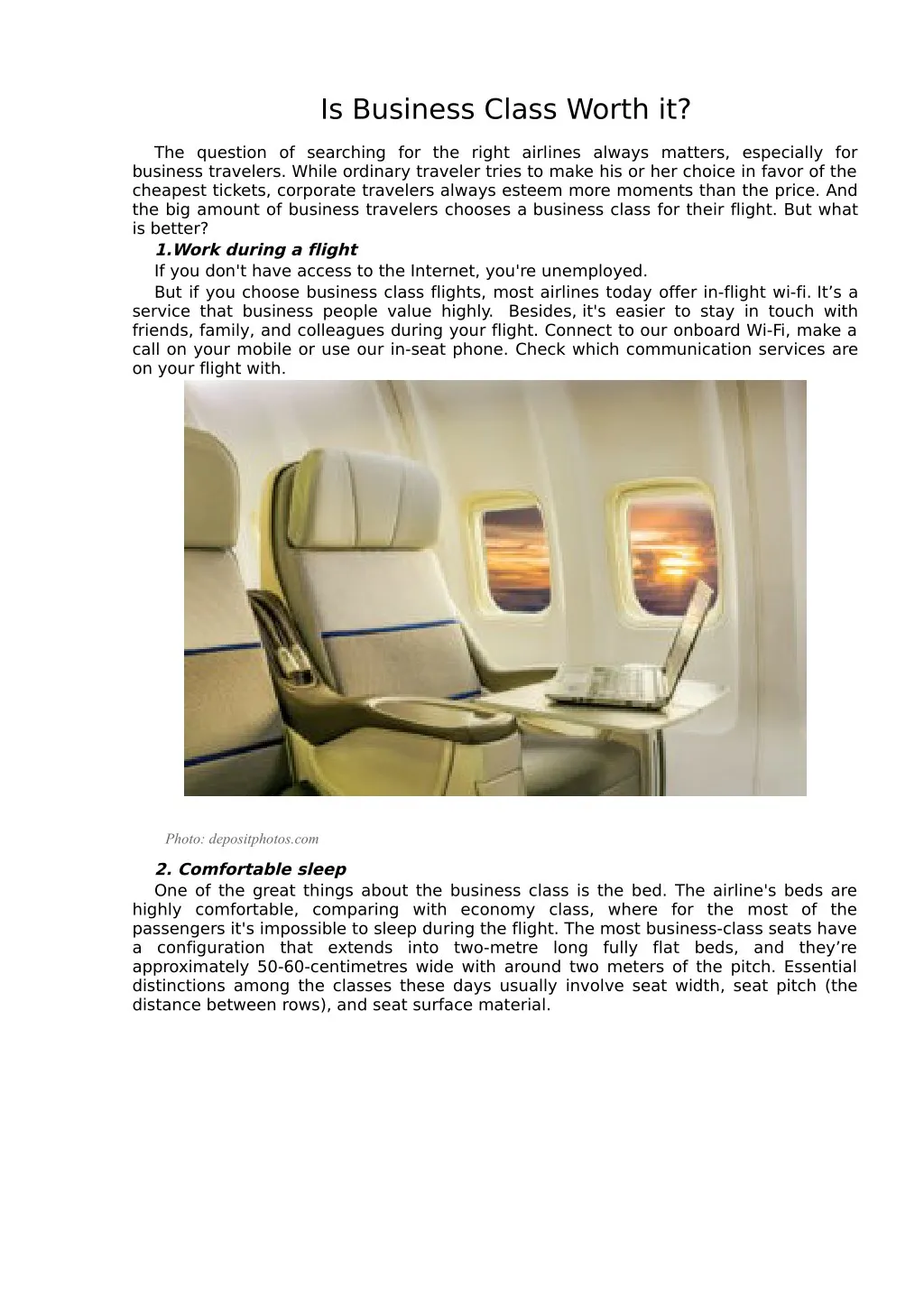 PPT - Is Business Class Worth it? PowerPoint Presentation, free ...