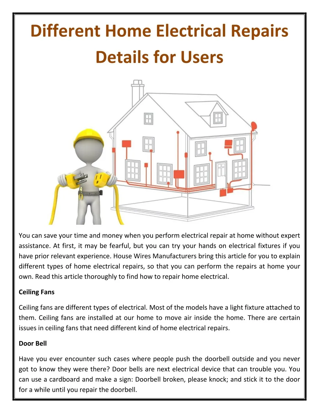 PPT - Different Home Electrical Repairs Details for Users PowerPoint ...