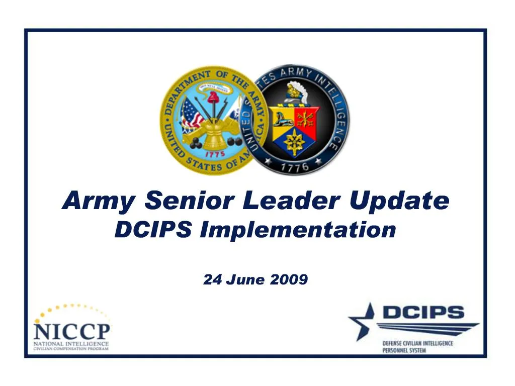 PPT - Army Senior Leader Update DCIPS Implementation 24 June 2009 ...
