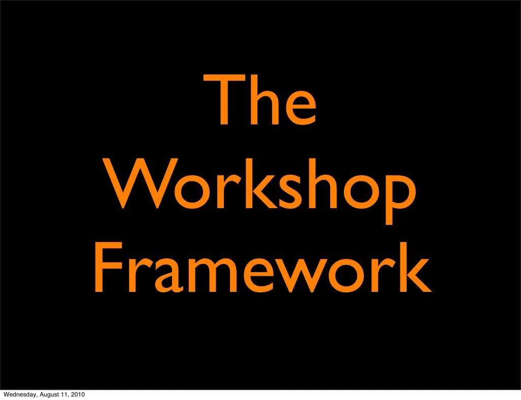 PPT - The workshop framework (pdf) PowerPoint Presentation, free ...