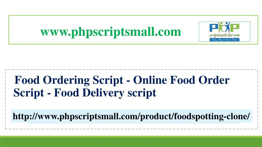 PPT - Food Delivery Script - Online Food Order Script - Food Ordering ...