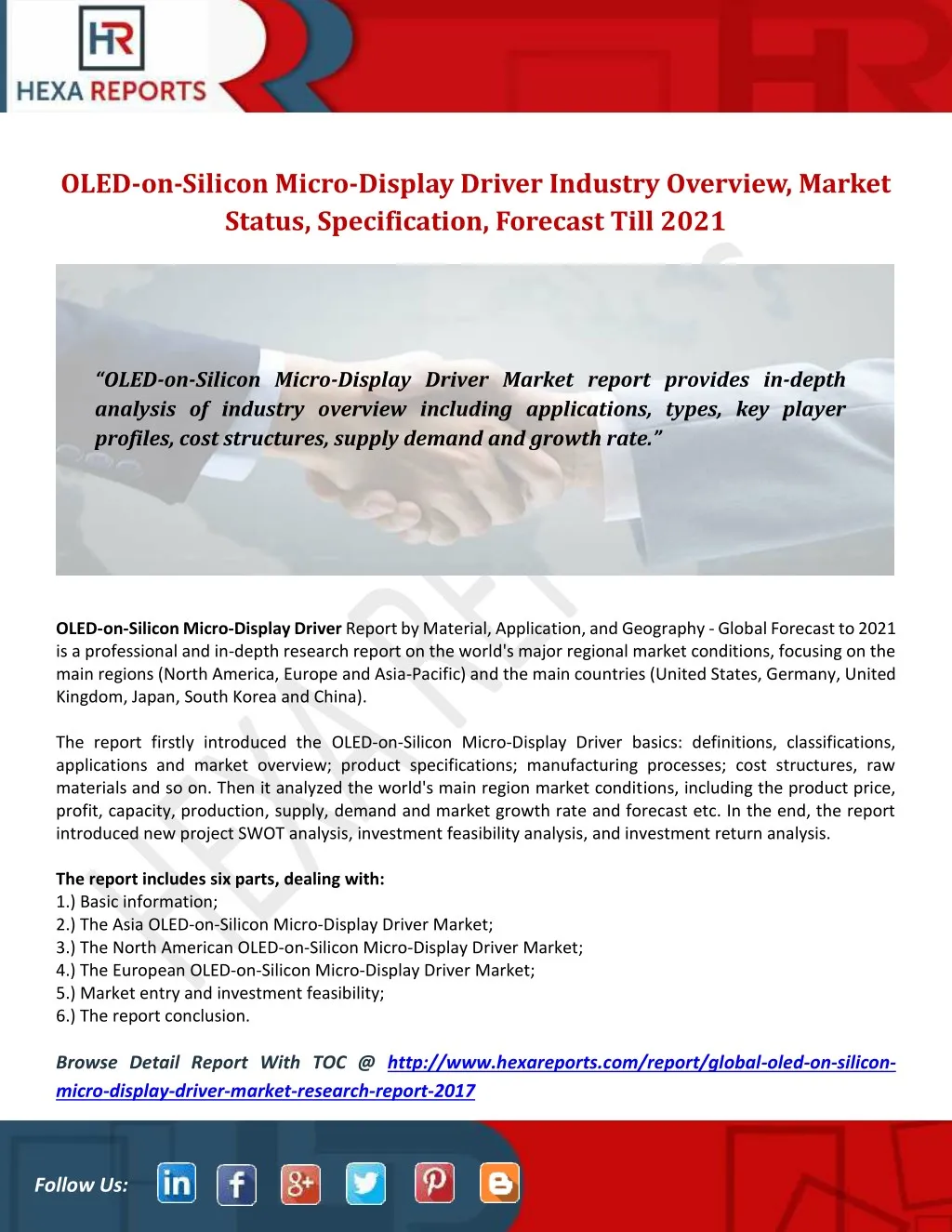 PPT - OLED-on-Silicon Micro-Display Driver Industry Overview, Market ...