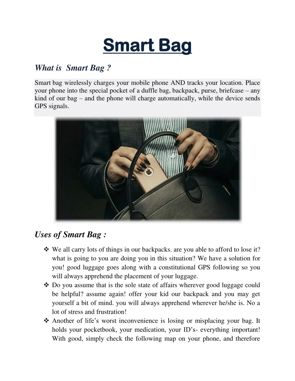 PPT - Smart bag PowerPoint Presentation, free download - ID:7619564
