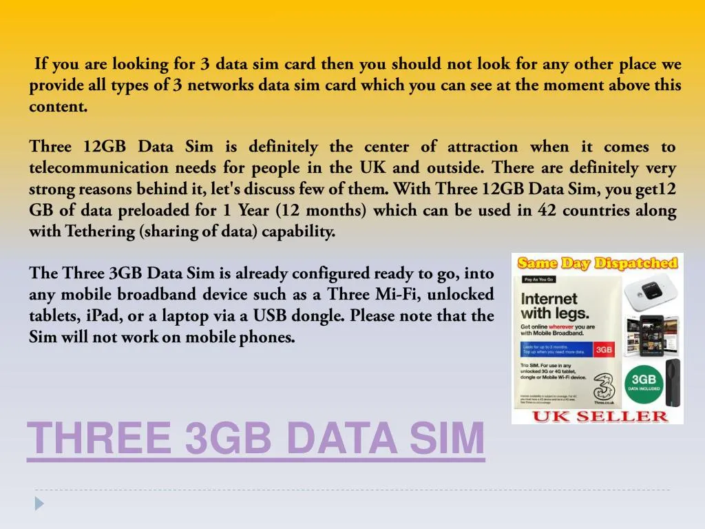PPT - Three 3GB Data Sim PowerPoint Presentation, free download - ID ...