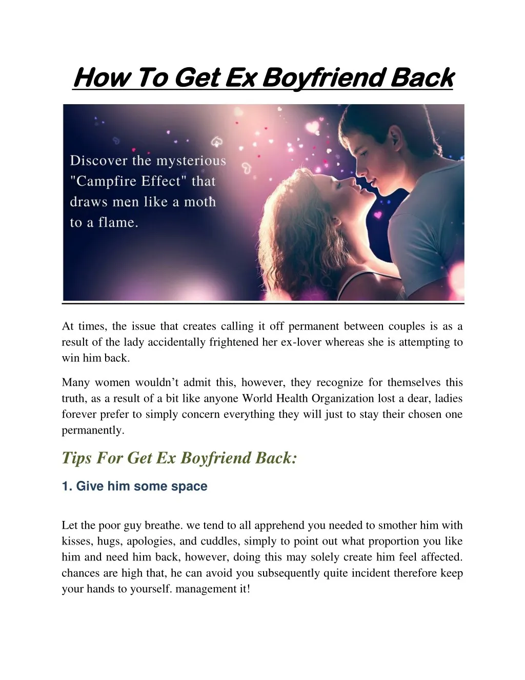 PPT - How to get ex boyfriend back PowerPoint Presentation, free ...