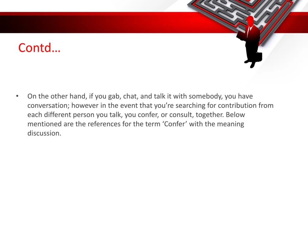 PPT - What does "CONFER" mean? PowerPoint Presentation - ID:7621501
