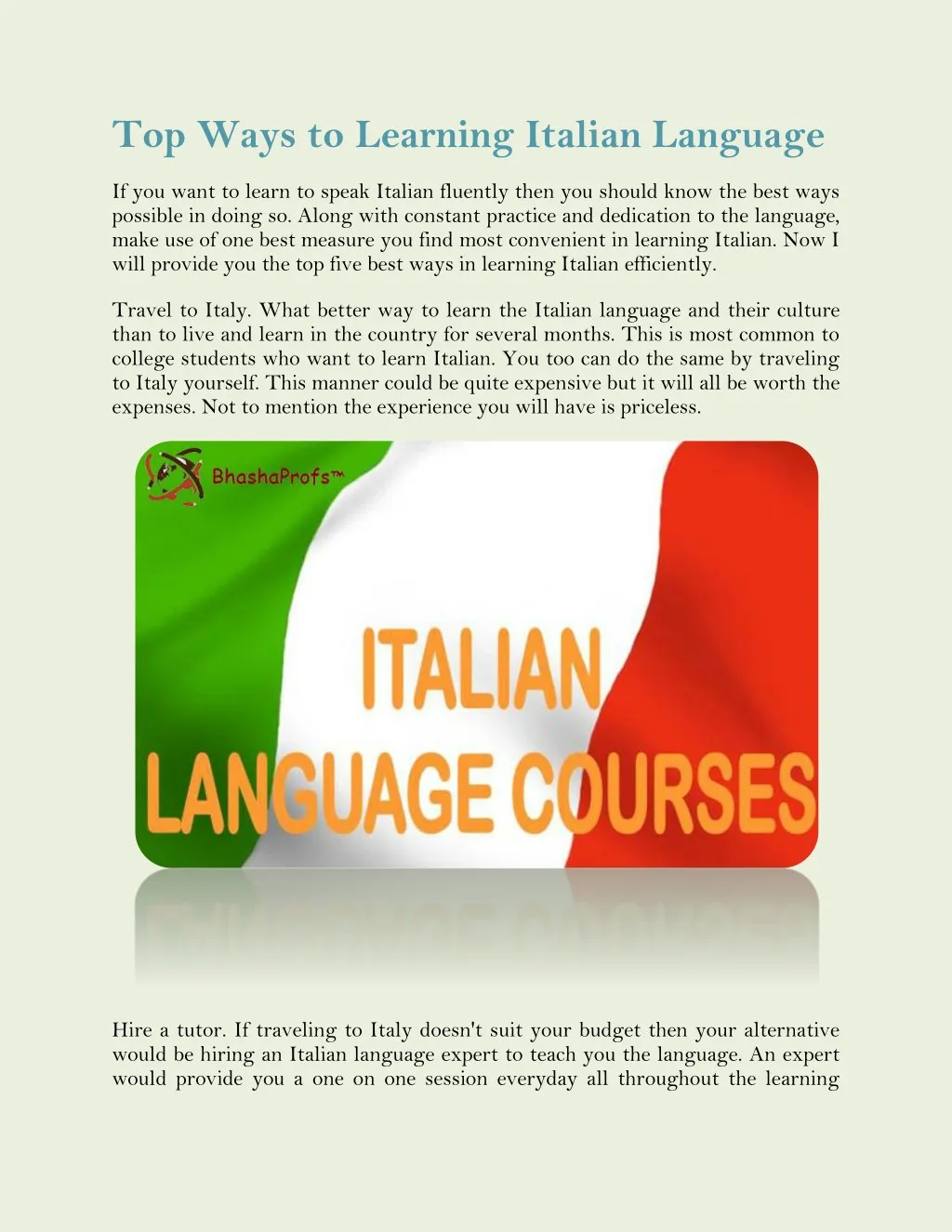PPT - Top Ways to Learning Italian Language PowerPoint Presentation ...