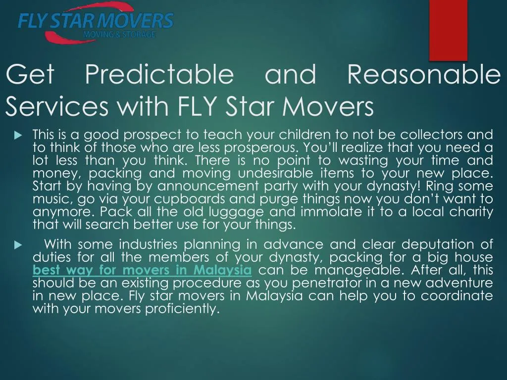 PPT - Get Predictable and Reasonable Services with FLY Star Movers PowerPoint Presentation - ID ...