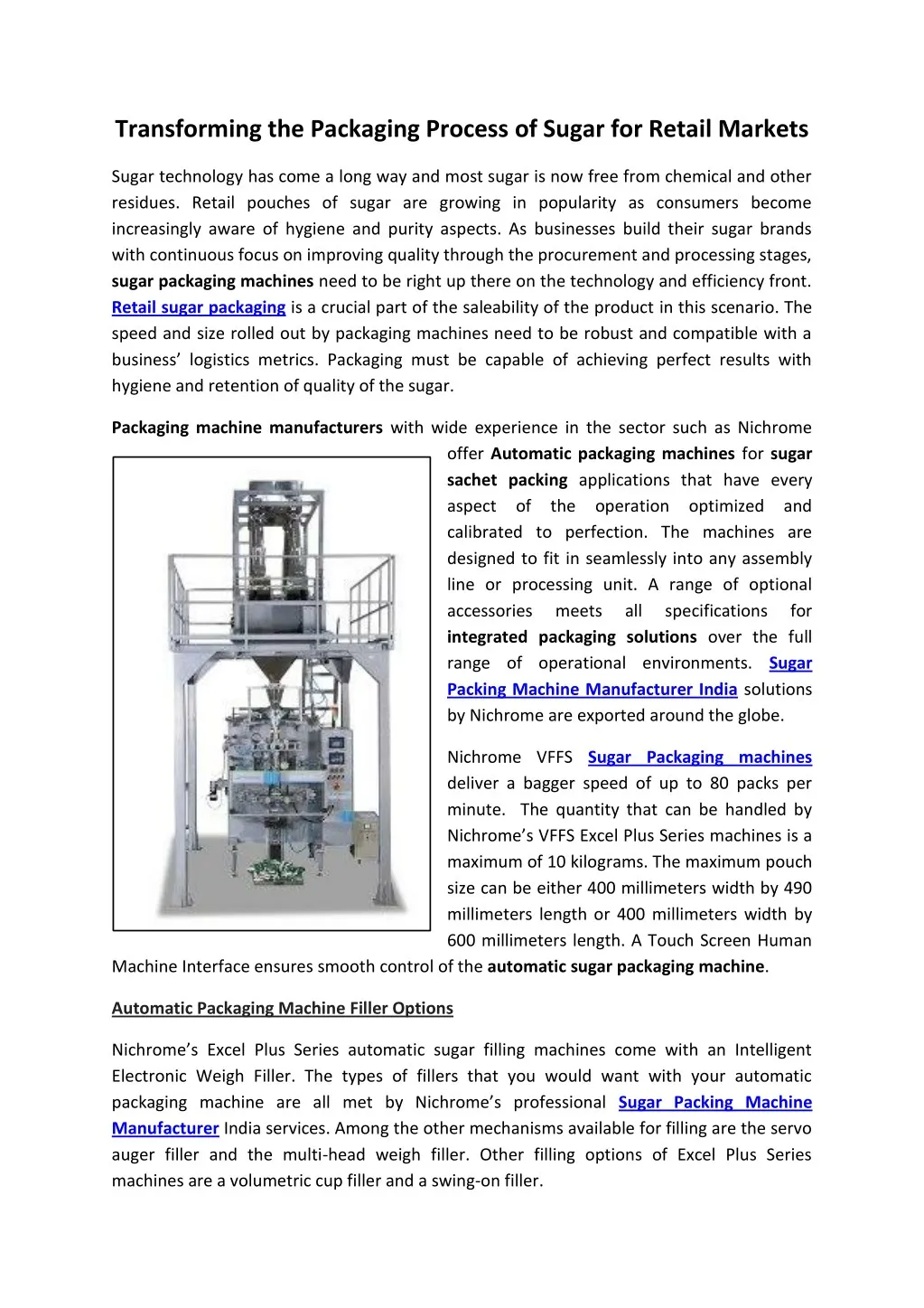 PPT - Transforming The Packaging Process Of Sugar For Retail Markets ...