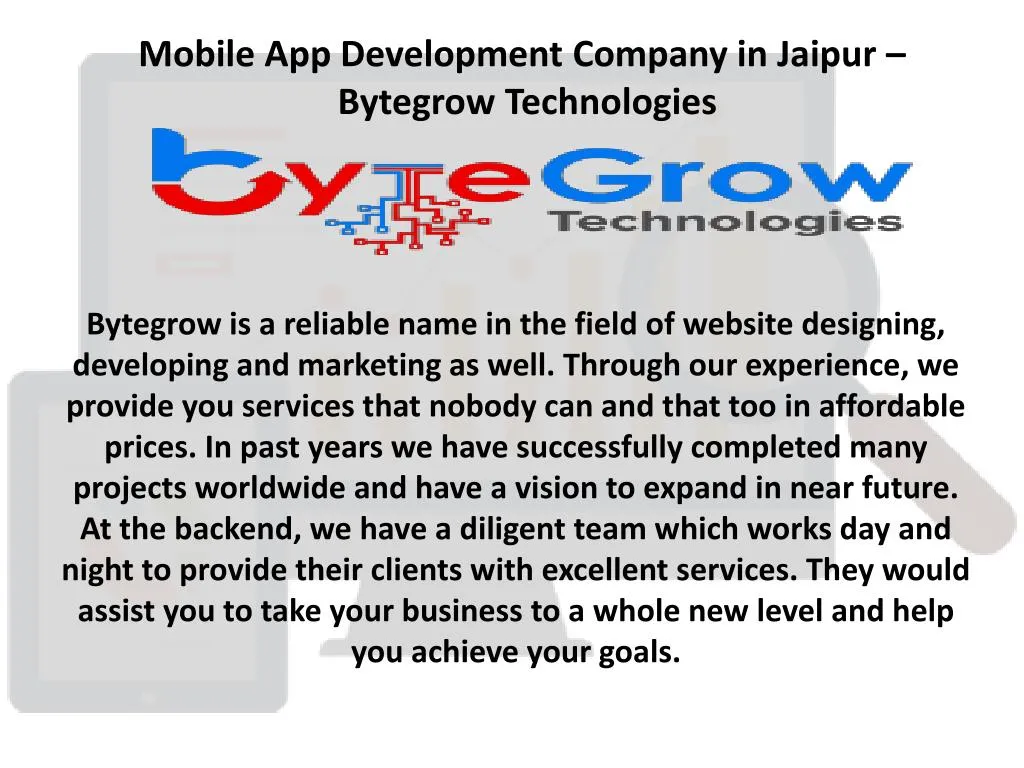 PPT - Excellent Android App Development Company in Jaipur | Bytegrow Technologies PowerPoint ...